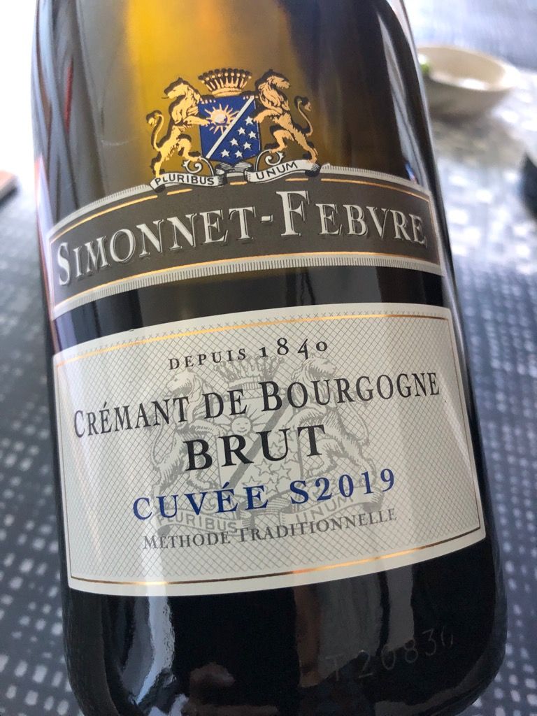 2019 Simonnet-Febvre Crémant de Bourgogne Cuvée S, France, Burgundy ...
