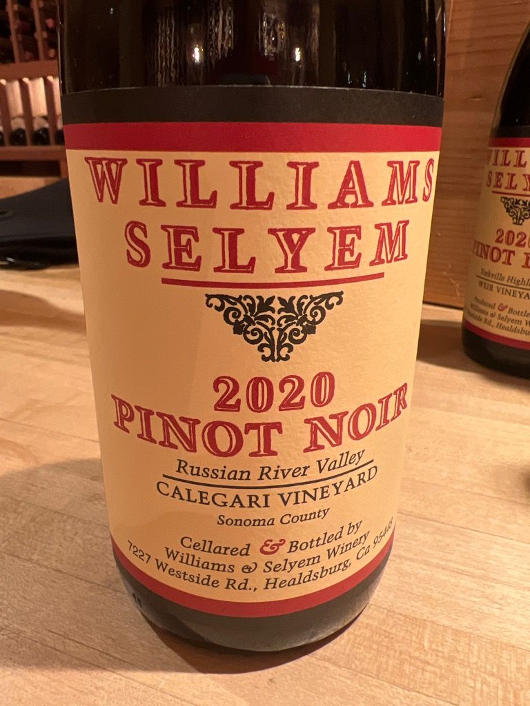 2022 Williams Selyem Pinot Noir Calegari Vineyard, USA, California ...