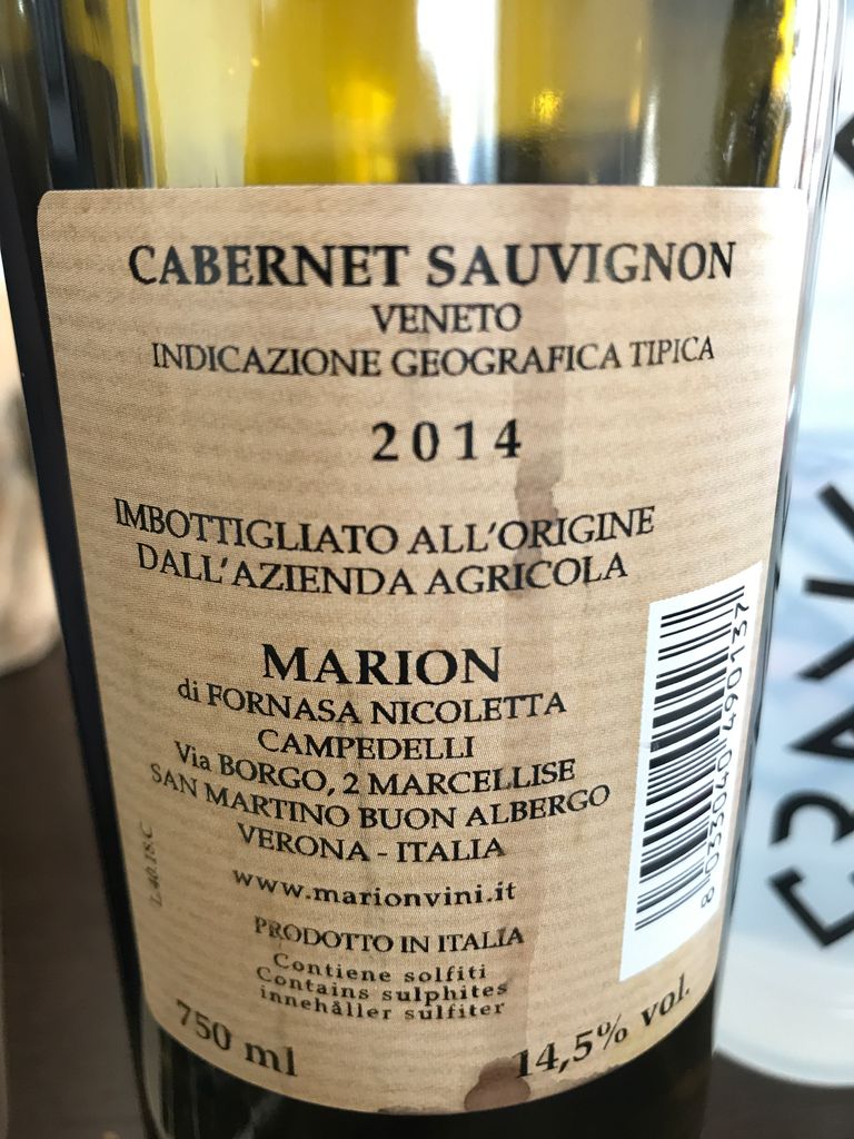 2014 Marion Cabernet Sauvignon Veneto IGT, Italy, Veneto, Veneto IGT ...
