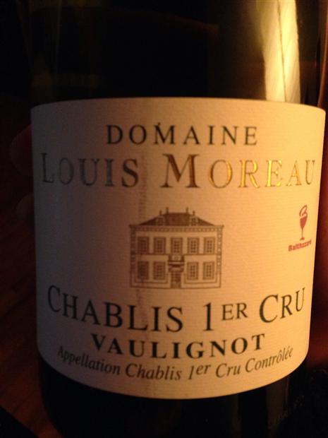 2012 Domaine Louis Moreau Chablis 1er Cru Vaulignot, France, Burgundy ...