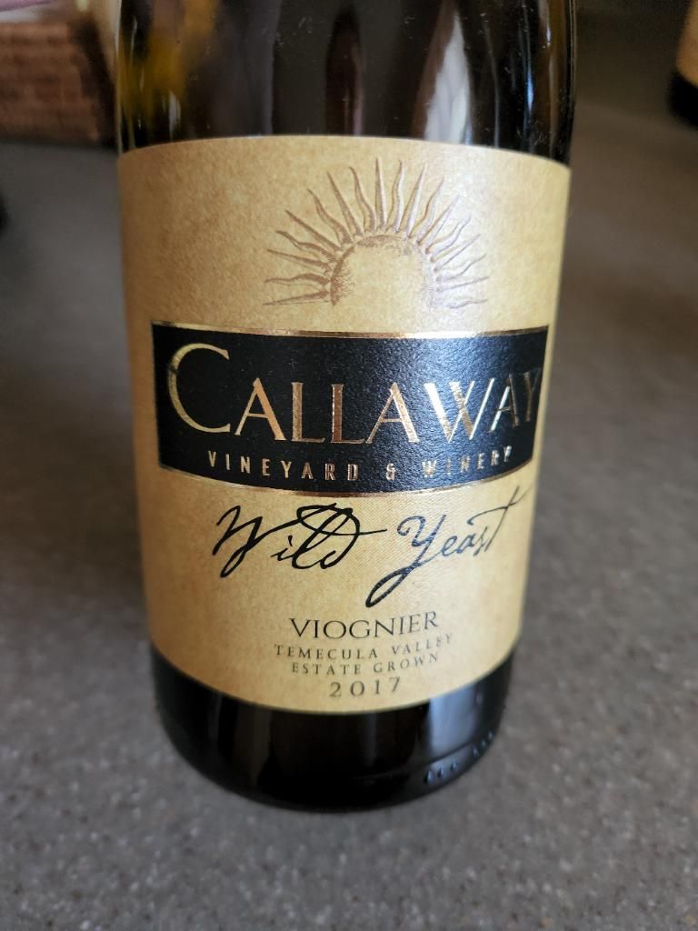 2017 Callaway Vineyard & Winery Viognier Wild Yeast Estate Vineyard ...