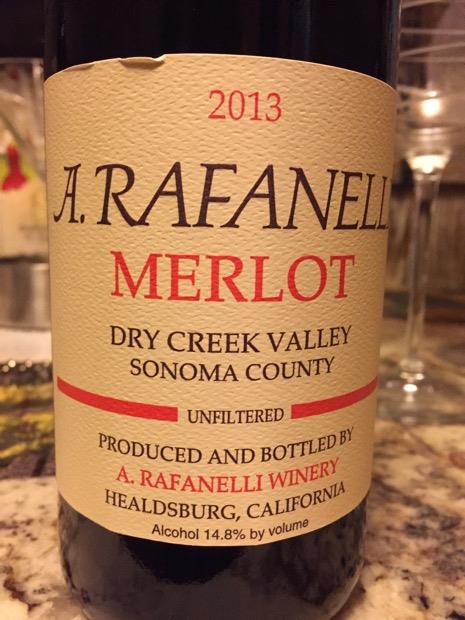2013 A. Rafanelli Merlot Dry Creek Valley, USA, California, Sonoma ...