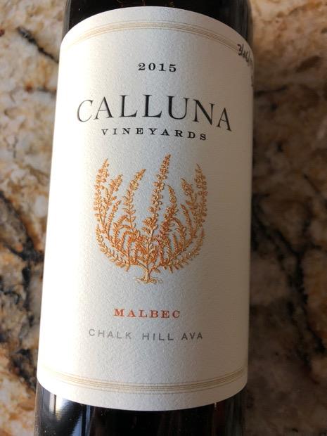 2015 Calluna Vineyards Malbec, USA, California, Sonoma County, Chalk Hill - CellarTracker