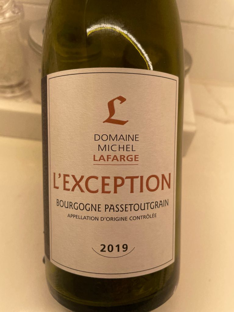 2019 Domaine Michel Lafarge Bourgogne Passetoutgrains L'Exception ...
