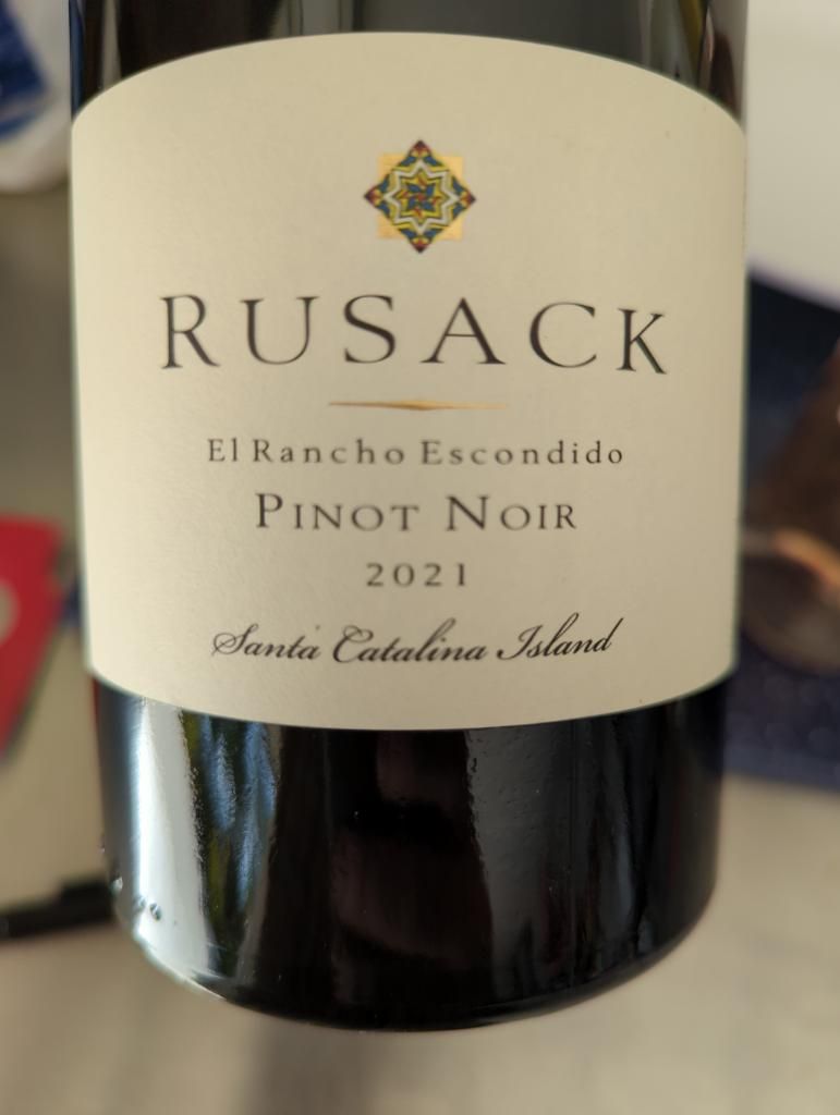2021 Rusack Pinot Noir Santa Catalina Island Vineyards El Rancho ...