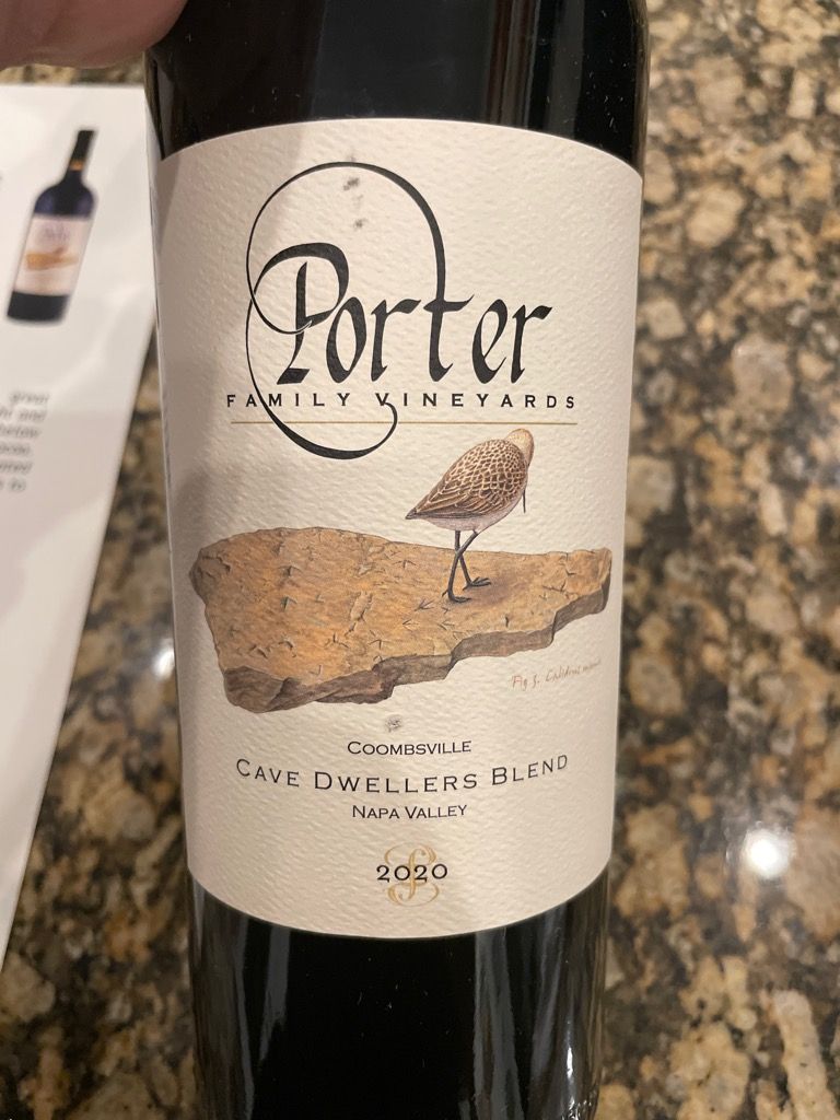 2020 Porter Family Vineyards Cave Dwellers Blend Napa Valley, USA ...