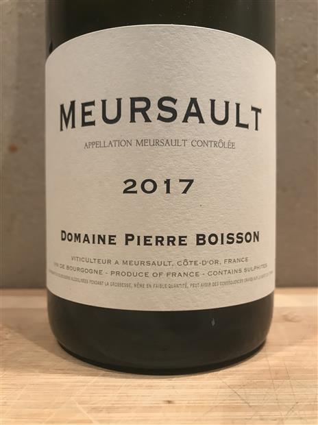 2017 Pierre Boisson Meursault, France, Burgundy, Côte de Beaune ...