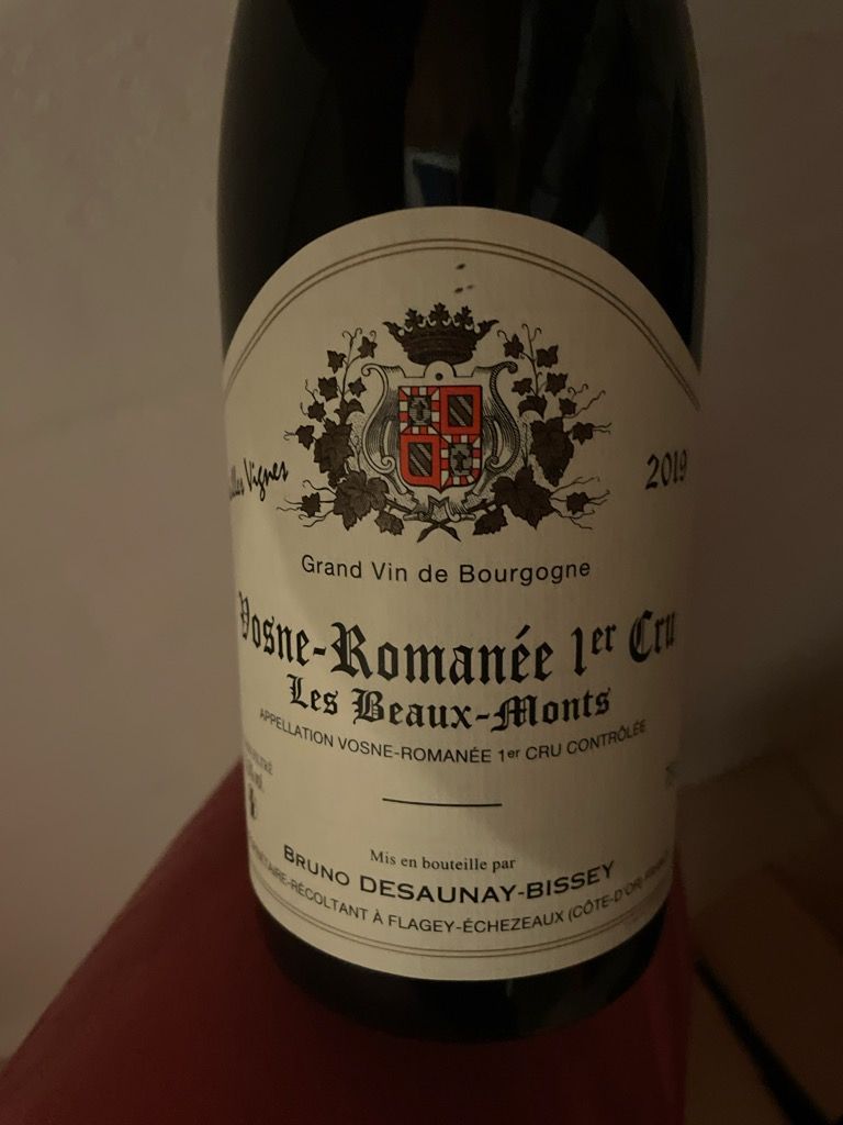 2019 Bruno Desaunay-Bissey Vosne-Romanée 1er Cru Les Beaux Monts ...