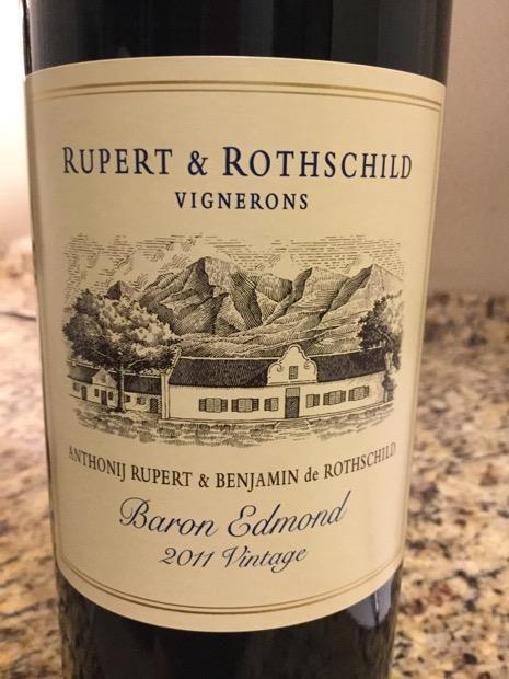 2011 Rupert & Rothschild Baron Edmond, South Africa, Coastal Region ...