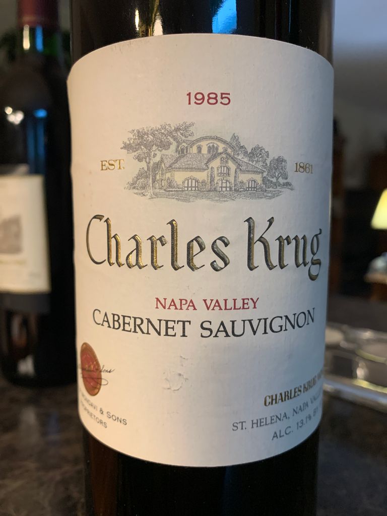 1985 Charles Krug Winery (Peter Mondavi Family) Cabernet Sauvignon, USA, California, Napa Valley ...
