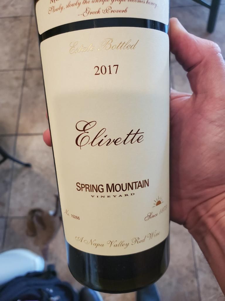 2017 Spring Mountain Vineyard Elivette, USA, California, Napa Valley ...