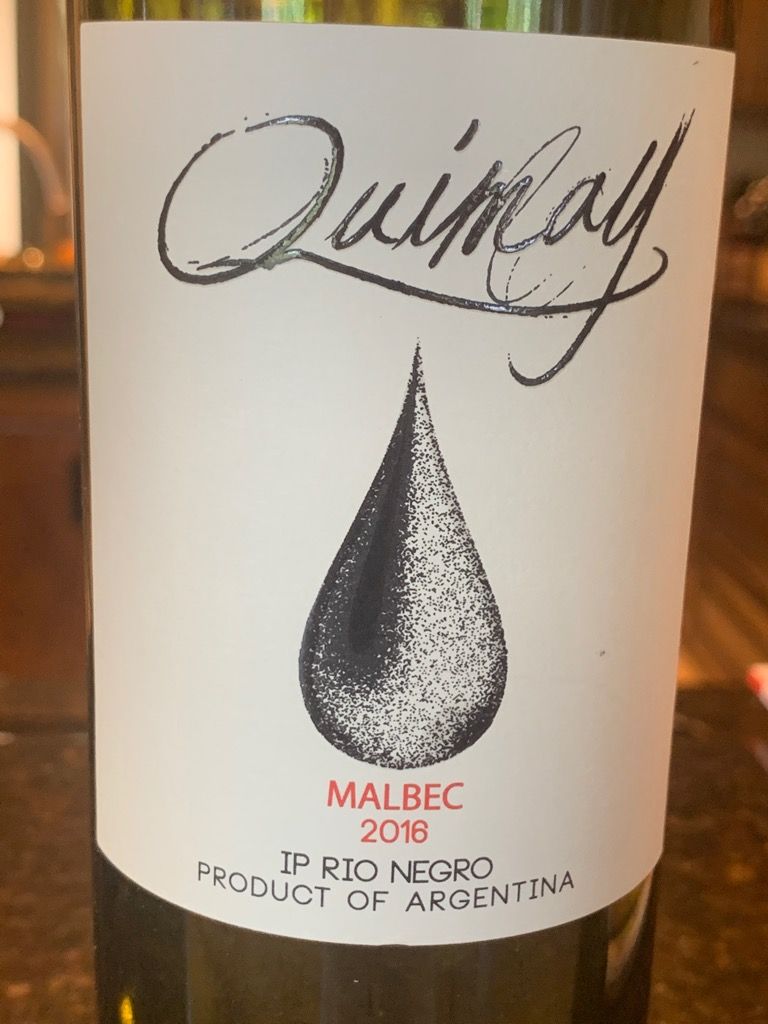 2018 Quimay Malbec, Argentina, Patagonia, Neuquén - CellarTracker