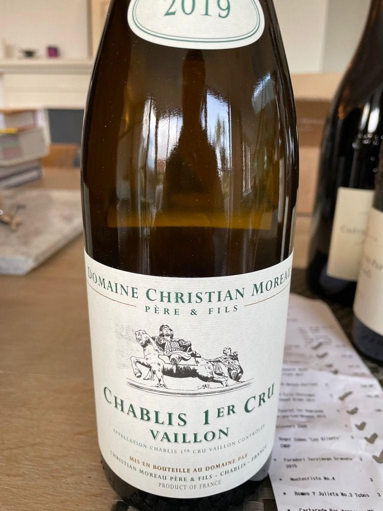 2019 Domaine Christian Moreau Père et Fils Chablis 1er Cru Vaillon ...
