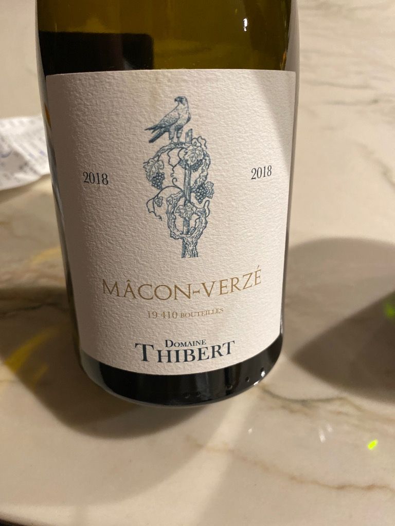 2021 Domaine Thibert Père et Fils Mâcon-Verzé, France, Burgundy ...