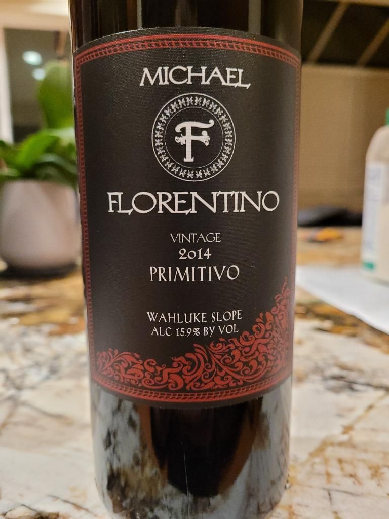 2015 Michael Florentino Cellars Primitivo, USA, Washington, Columbia Valley, Wahluke Slope ...