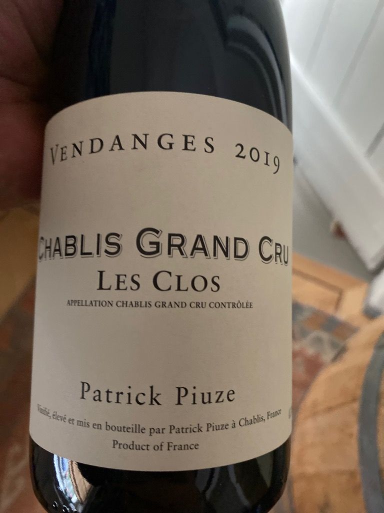2019 Patrick Piuze Chablis Grand Cru Les Clos, France, Burgundy ...