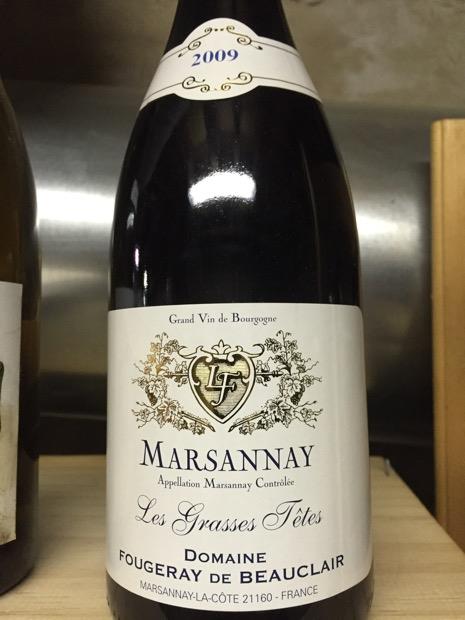 2009 Fougeray de Beauclair Marsannay les Grasses Têtes, France ...