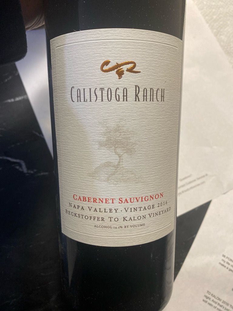 2015 Calistoga Ranch Cabernet Sauvignon Beckstoffer To Kalon Vineyard ...