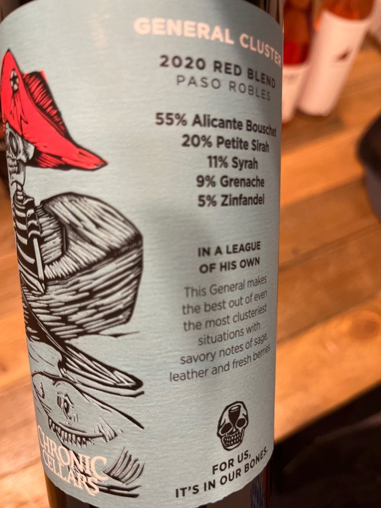 2020 Chronic Cellars General Cluster, USA, California, Central Coast ...