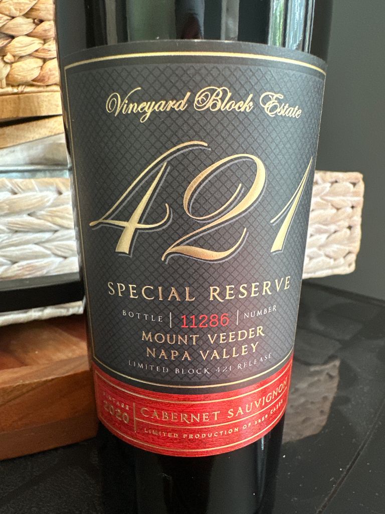 2020 Vineyard Block Estate Cabernet Sauvignon block 421, USA ...
