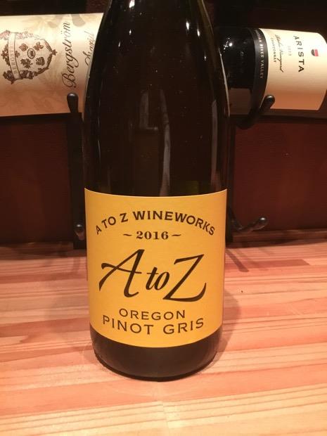 2016 A to Z Wineworks Pinot Gris, USA, Oregon - CellarTracker