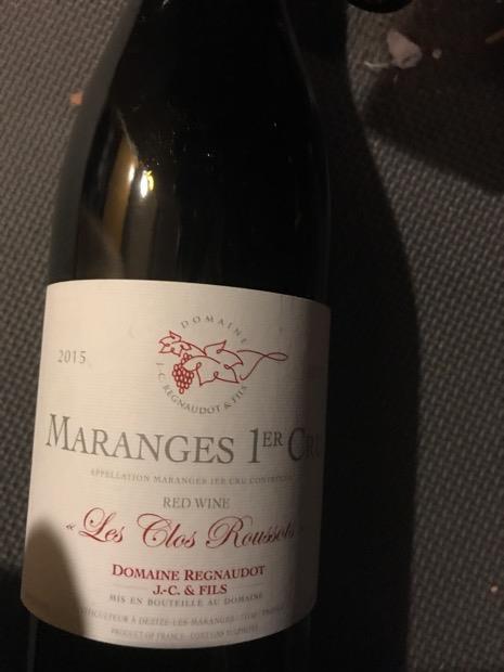 2015 Jean-Claude Regnaudot Maranges 1er Cru La Fussière, France ...