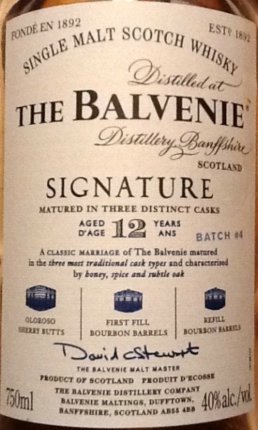NV Balvenie 12 Year Old Signature Batch #4 Single Malt Scotch Whisky ...
