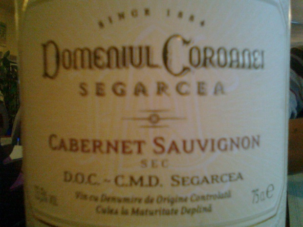 2008 Domeniul Coroanei Segarcea Cabernet Sauvignon, Romania, Dolj ...