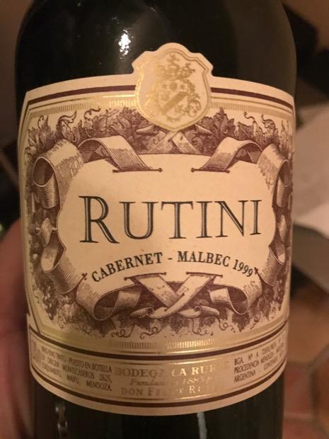 1999 Rutini Cabernet Malbec, Argentina, Mendoza, Valle de Uco, La ...