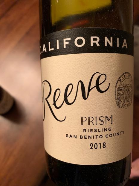 2018 Reeve Wines Riesling Prism, USA, California, Central Coast, San ...
