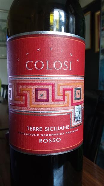 2016 Cantine Colosi Terre Siciliane Rosso, Italy, Sicily, Terre ...
