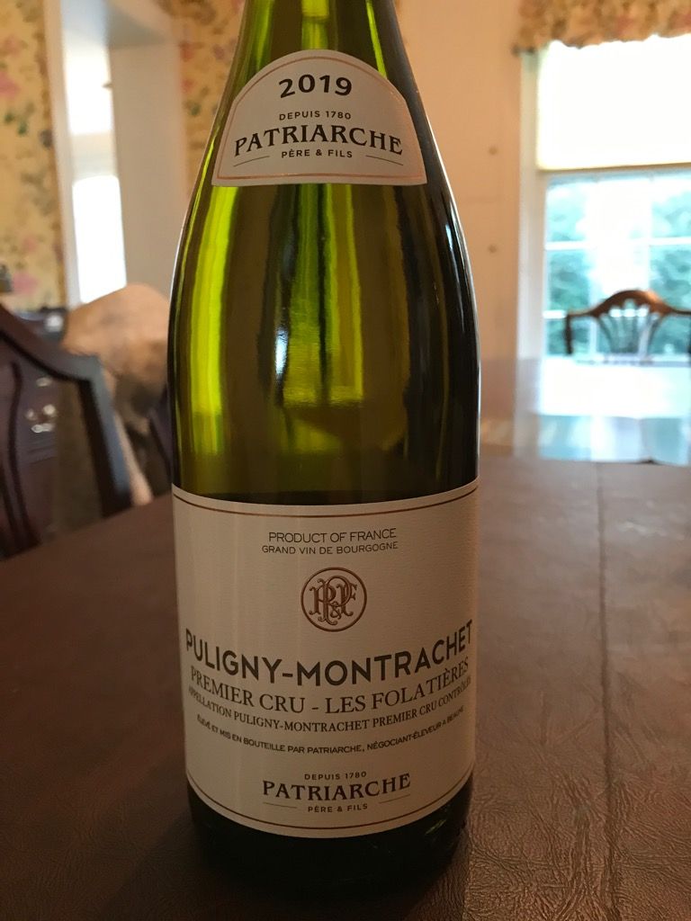 2019 Patriarche Père et Fils Puligny-Montrachet 1er Cru Les Folatières ...