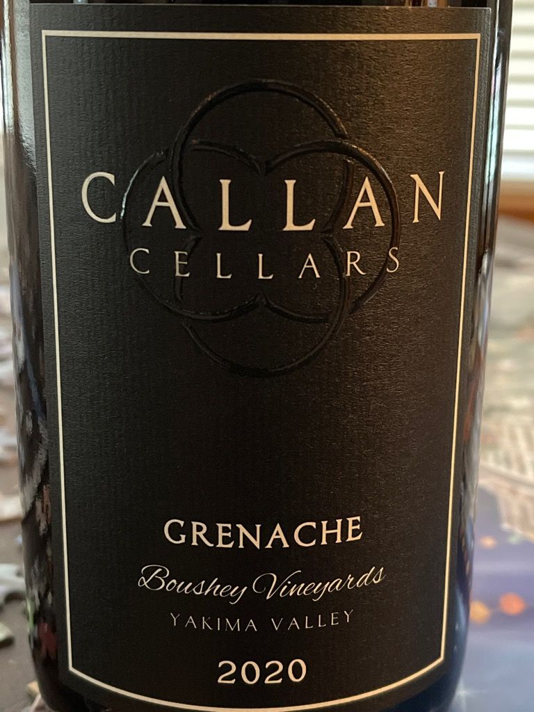 2021 Callan Cellars Grenache Boushey Vineyards, USA, Washington ...