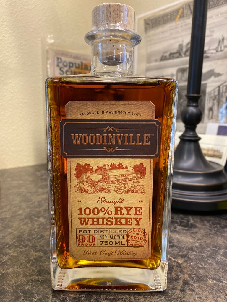 NV Woodinville Whiskey Co. 100% Rye Straight Rye Whiskey, 45%, USA ...