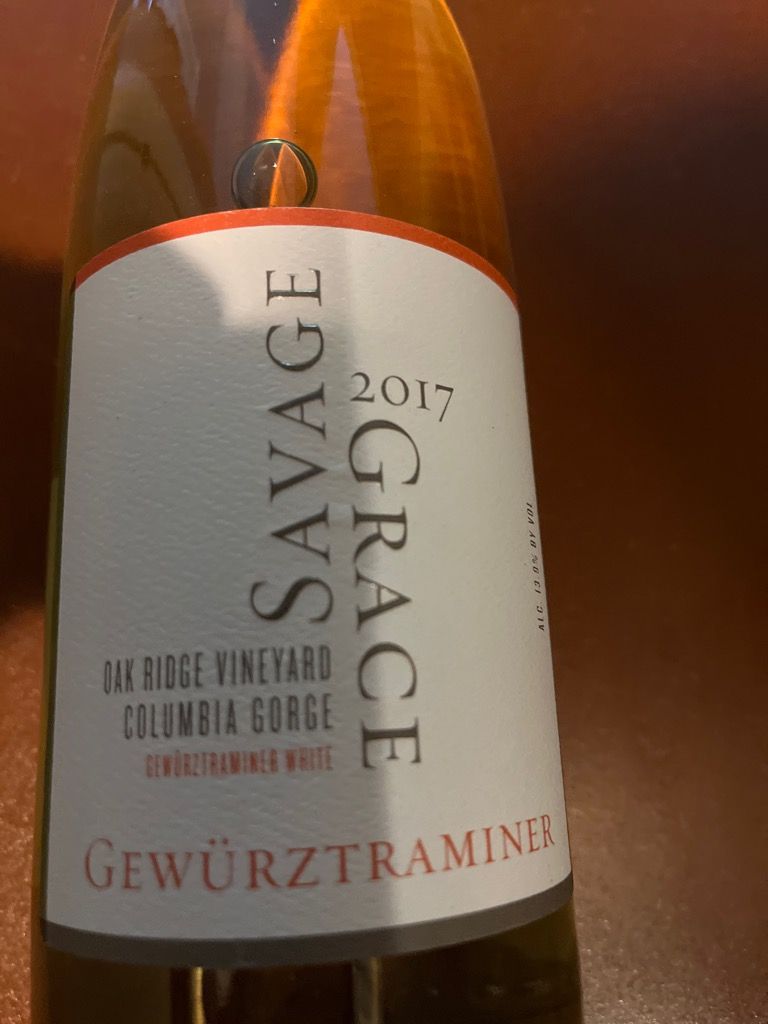 2017 Savage Grace Wines Gewürztraminer Skin Contact Vieilles Vignes Oak ...
