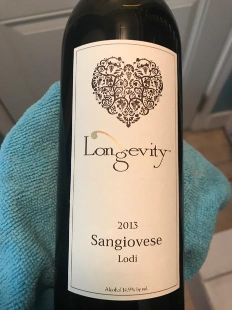 2013 Longevity Wines Sangiovese, USA, California, Central Valley, Lodi ...