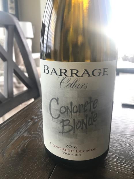 2016 Barrage Cellars Viognier Concrete Blonde Boushey Vineyard, USA ...