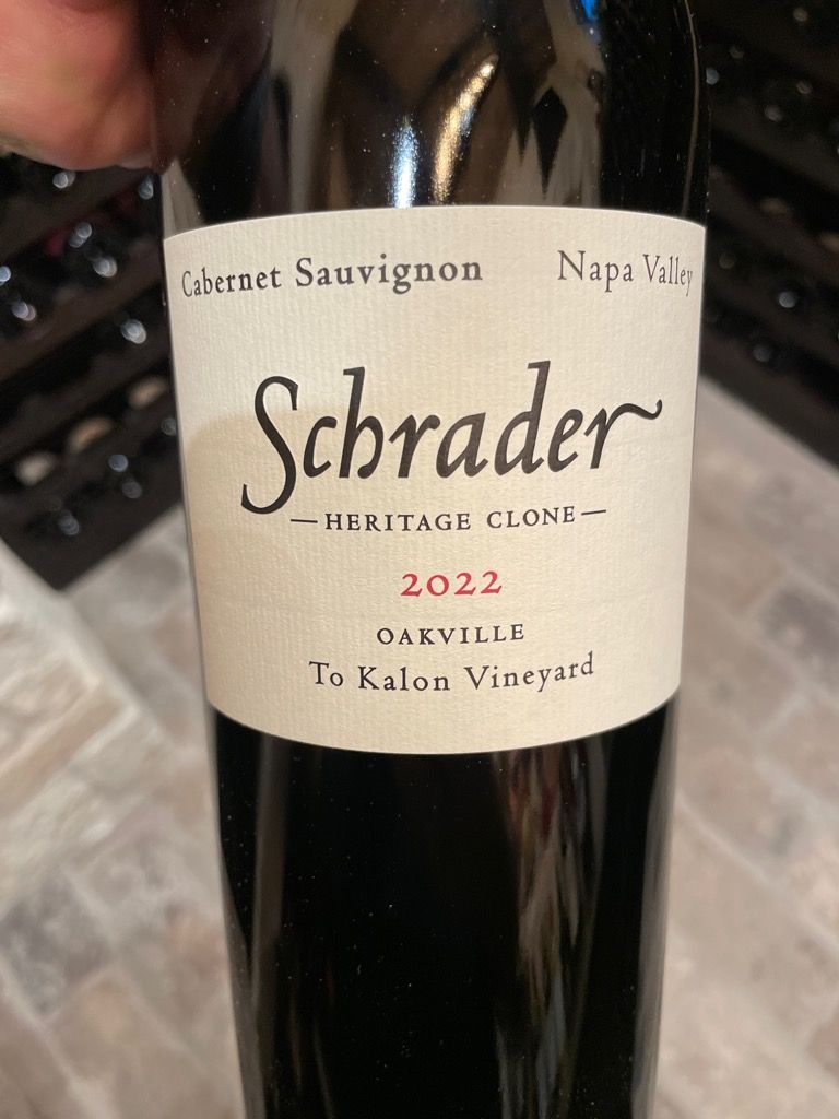 2022 Schrader Cellars Cabernet Sauvignon Heritage Clone To-Kalon ...