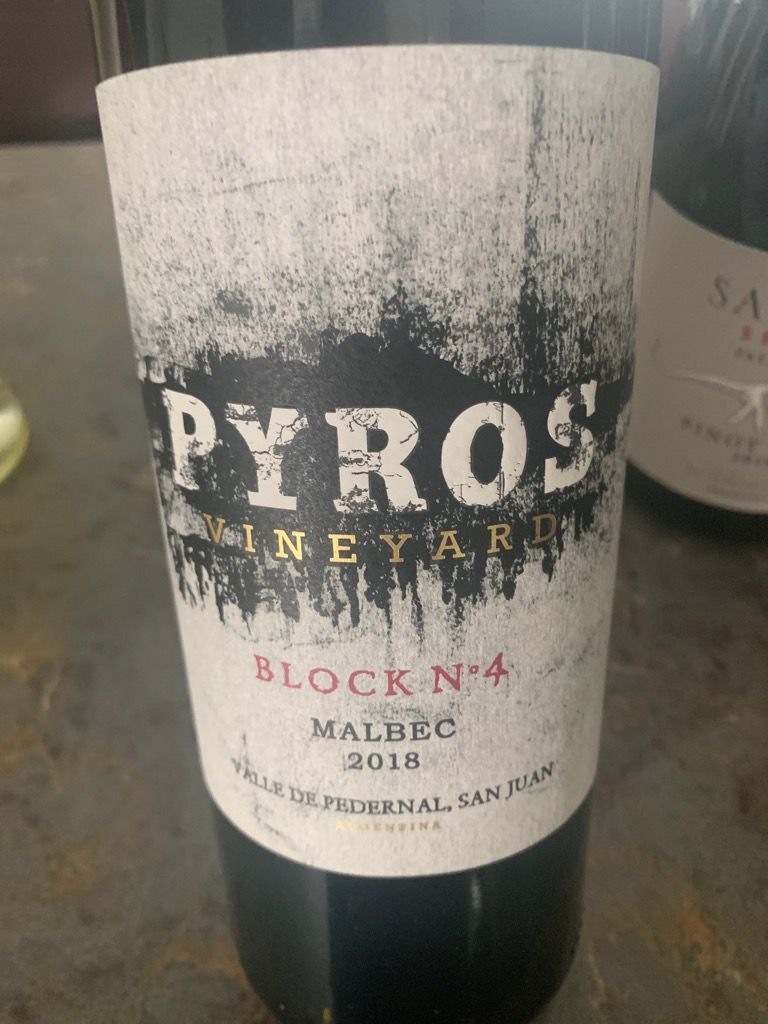 2018 Pyros Malbec Single Vineyard Block No. 4, Argentina, San Juan ...