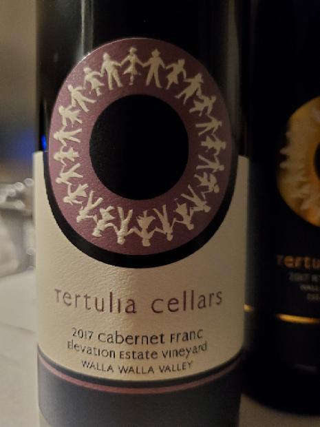 2017 Tertulia Cellars Cabernet Franc Elevation Estate Vineyard, USA ...