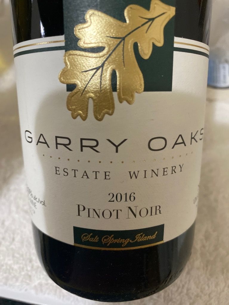 2018 Garry Oaks Vineyards Pinot Noir Estate, Canada, British Columbia ...