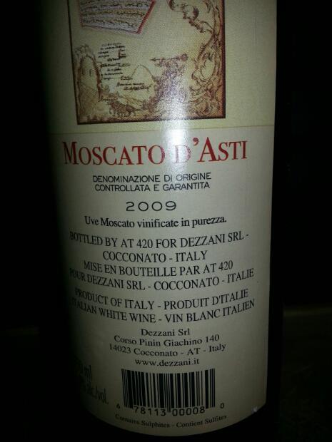 2012 Dezzani Moscato d'Asti Morelli, Italy, Piedmont, Asti, Moscato d ...