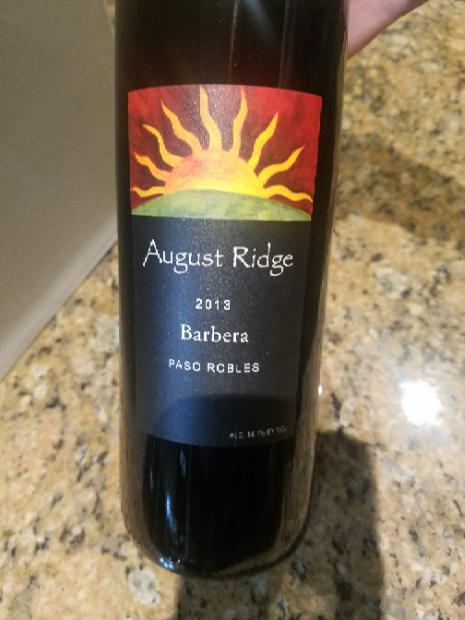 2013 August Ridge Barbera, USA, California, Central Coast, Paso Robles ...