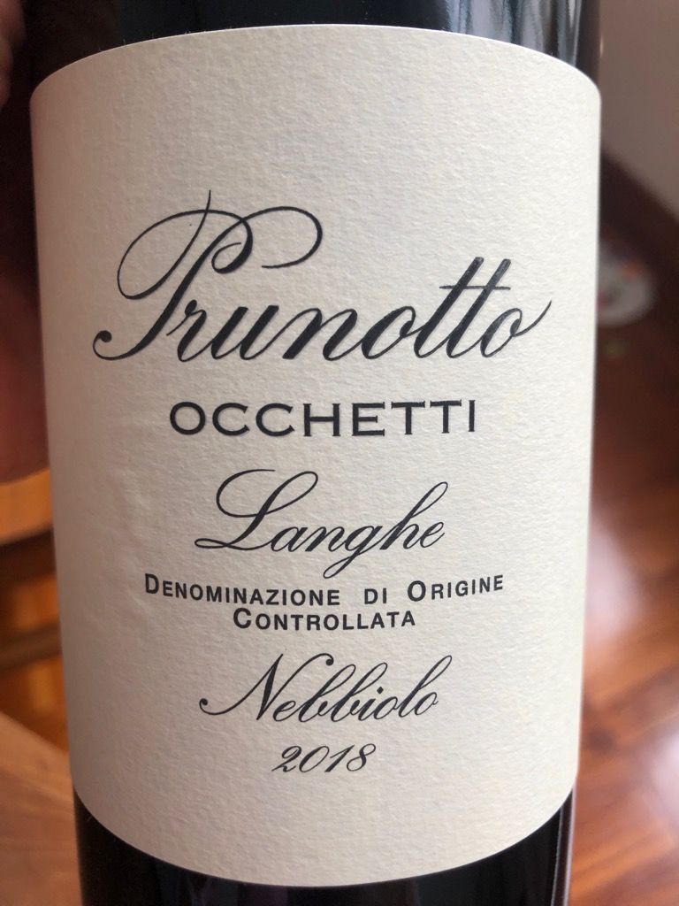 2018 Prunotto Langhe Nebbiolo Occhetti, Italy, Piedmont, Langhe, Langhe ...