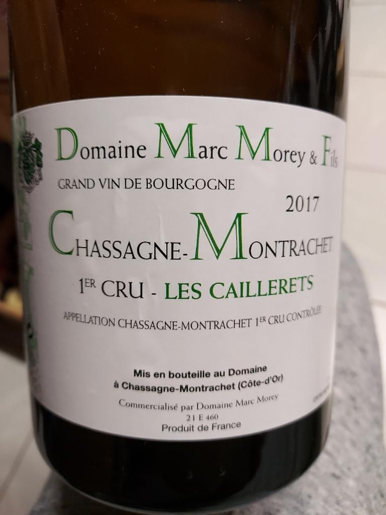 2017 Domaine Marc Morey & Fils Chassagne-Montrachet 1er Cru Les ...