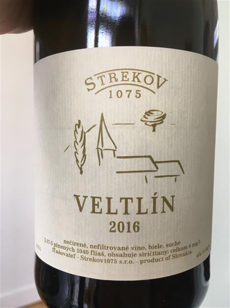 2016 Strekov 1075 Veltlin, Slovakia, Južnoslovenská - CellarTracker