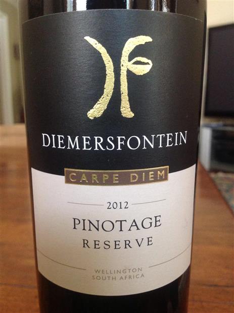 2011 Diemersfontein Pinotage Reserve Carpe Diem, South Africa, Coastal ...