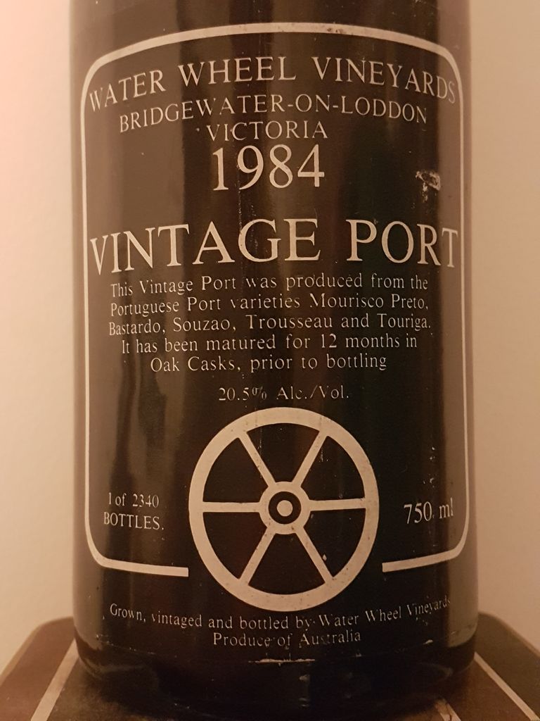 1988 Water Wheel Vintage Port, Australia, Victoria, Central Victoria ...