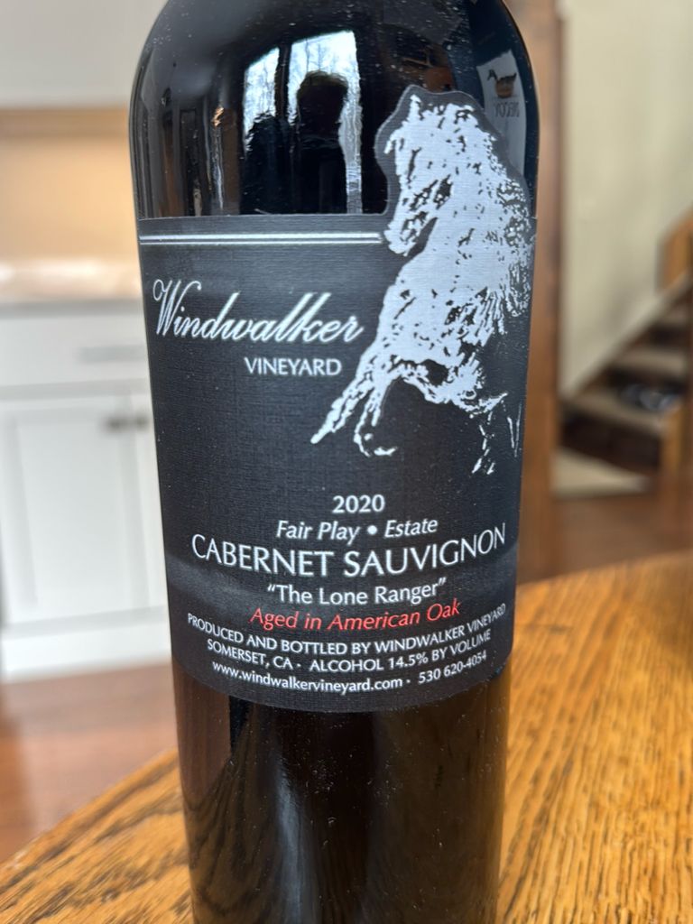2020 Windwalker Vineyard Cabernet Sauvignon Estate, "The Lone Ranger ...