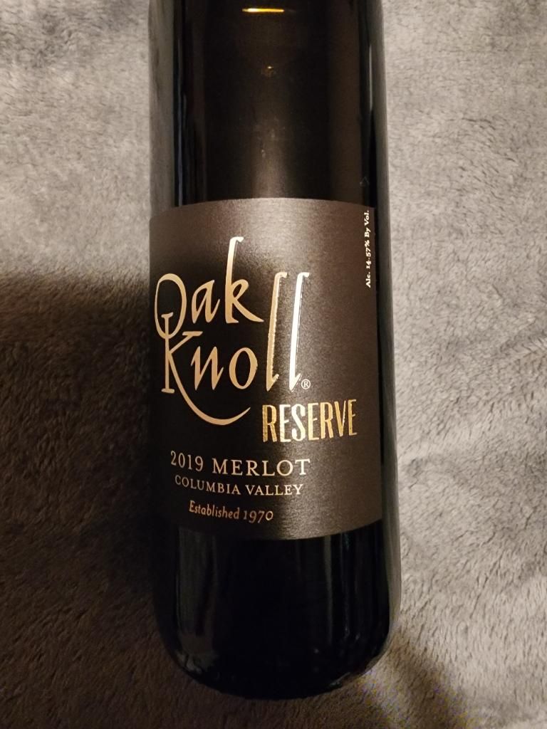 2018 Oak Knoll Winery Merlot Reserve, USA, Washington, Columbia Valley ...